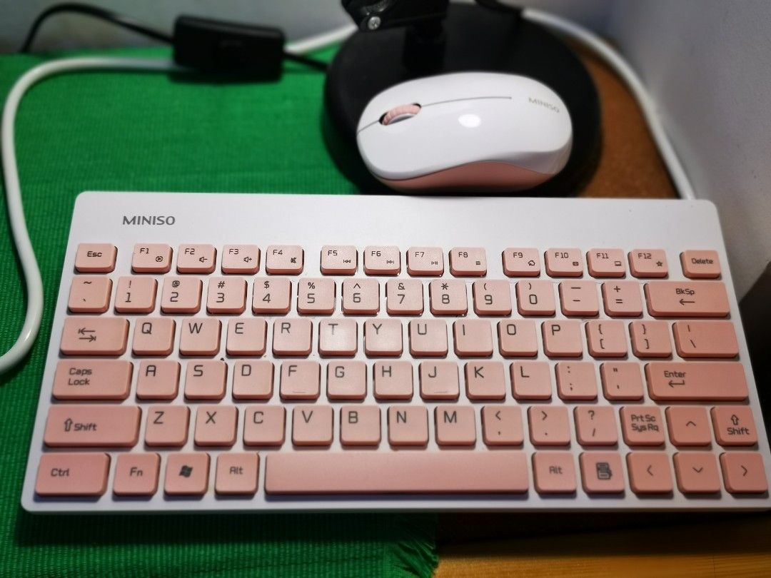 Miniso Korean Brand Bluetooth Pink Keyboard with Mouse on Carousell