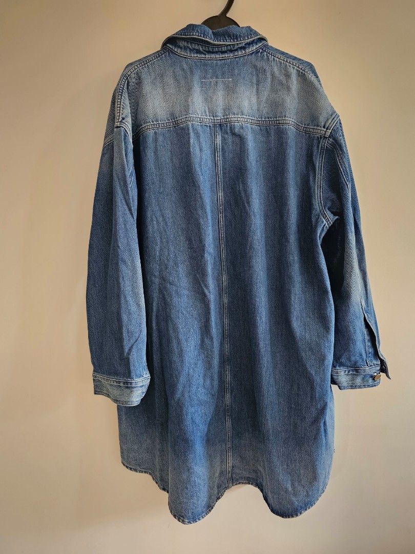 MM6 Maison Margiela Denim Long Jacket Cardigan Trench Coat Button Down ...