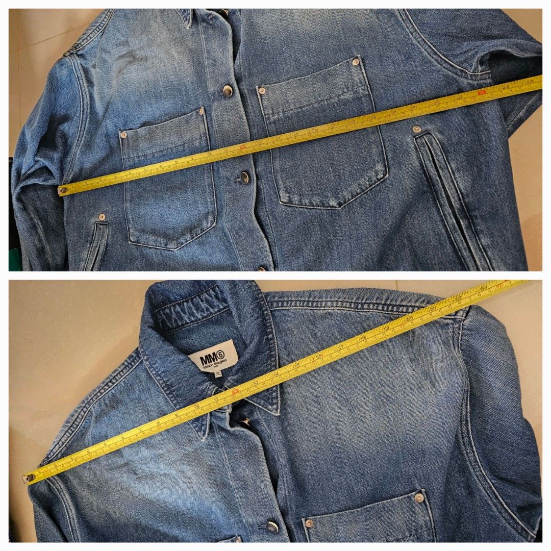MM6 Maison Margiela Denim Long Jacket Cardigan Trench Coat Button Down ...