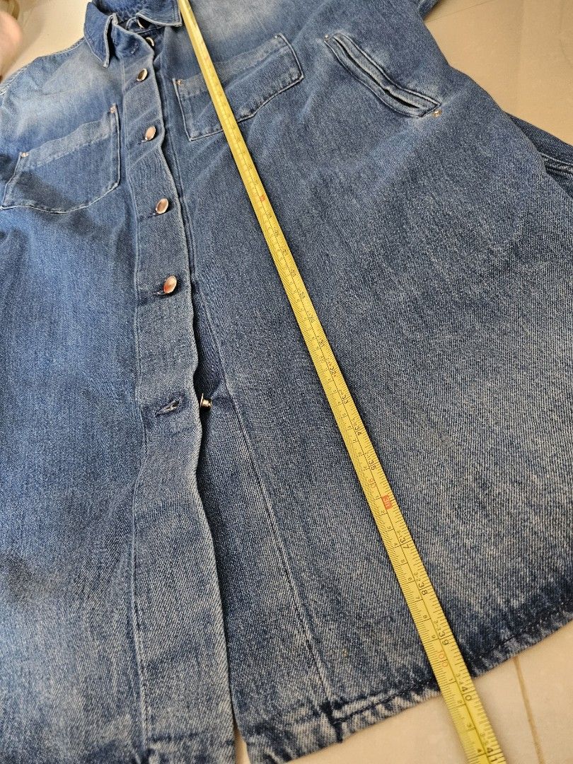 MM6 Maison Margiela Denim Long Jacket Cardigan Trench Coat Button Down ...