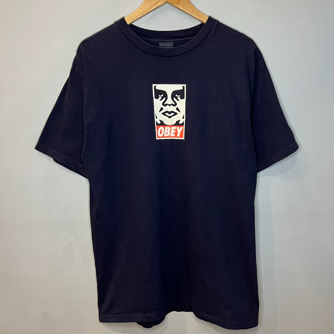 OBEY FACE OG Logo T-shirt NVY on Carousell