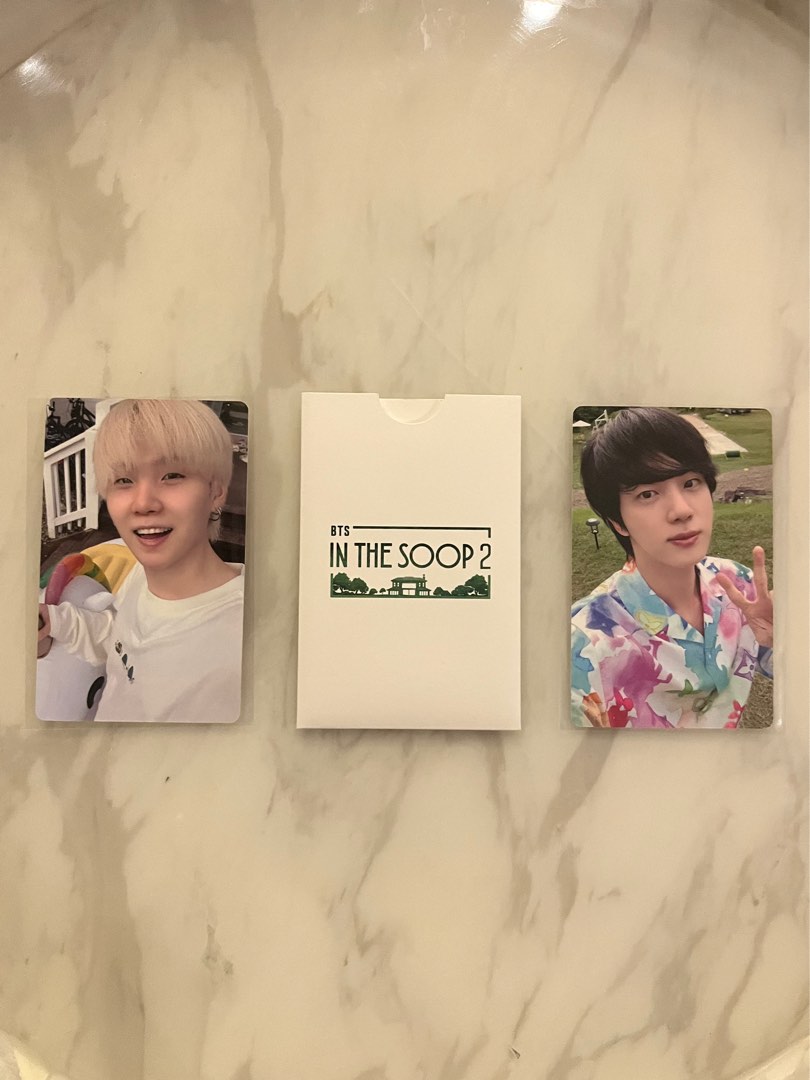 Official BTS IN THE SOOP 2 POBs of Suga and Jin, Hobbies & Toys ...