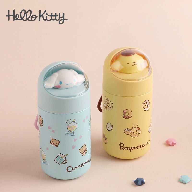 Original Sanrio Hello Kitty My Melody Cinnamoroll Pompompurin Thermos Flask Water Bottle ...