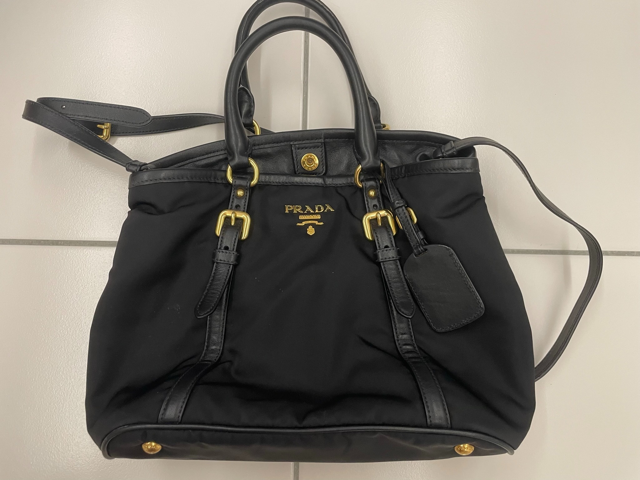 Prada Tessuto Nylon Tote - Black, Luxury, Bags & Wallets on Carousell