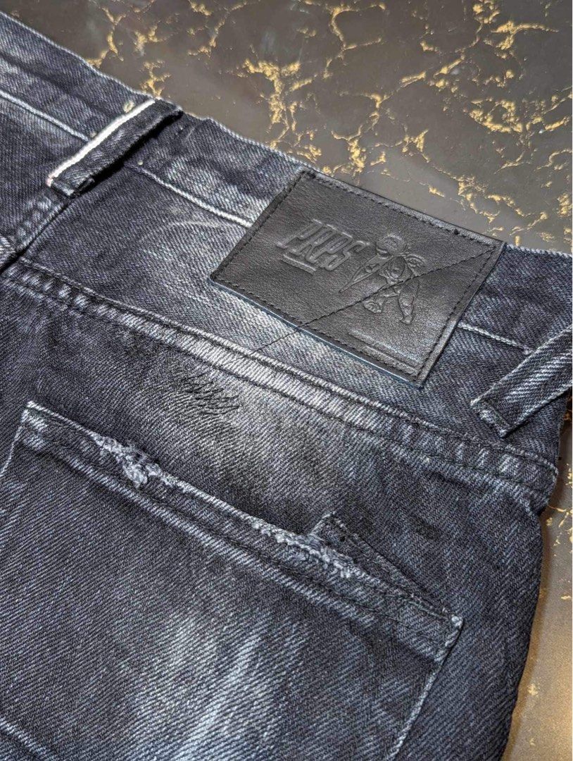PRPS One Year Wash Selvedge Jeans In Acid Black Colorway on Carousell