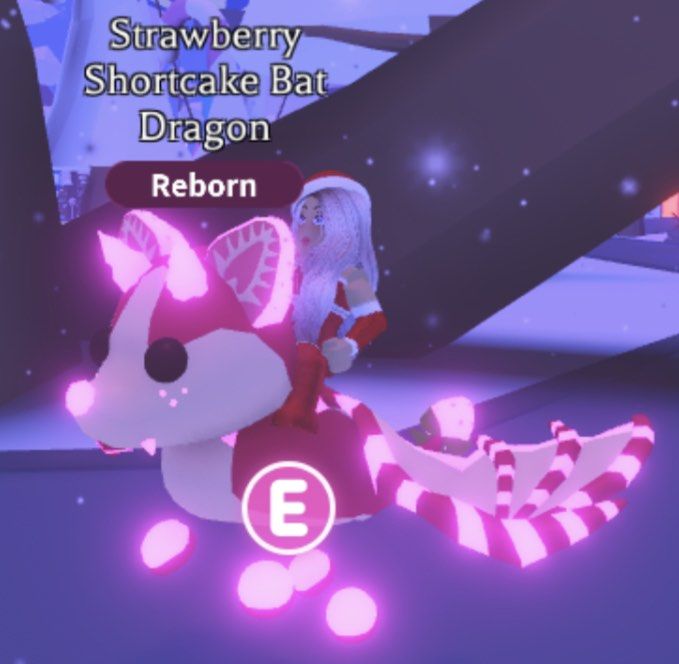 Roblox Adopt Me Neon Fly Ride Strawberry Shortcake Bat Dragon Best Deal 興趣及遊戲 玩具 And 遊戲類