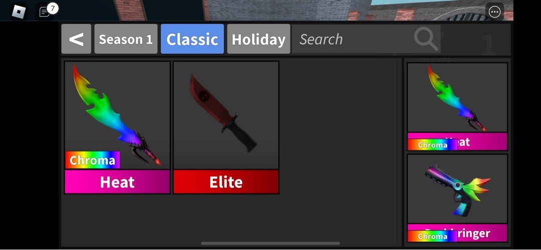 Roblox mm2 Chroma Heat & Chroma dark bringer, 興趣及遊戲, 玩具 & 遊戲類 - Carousell