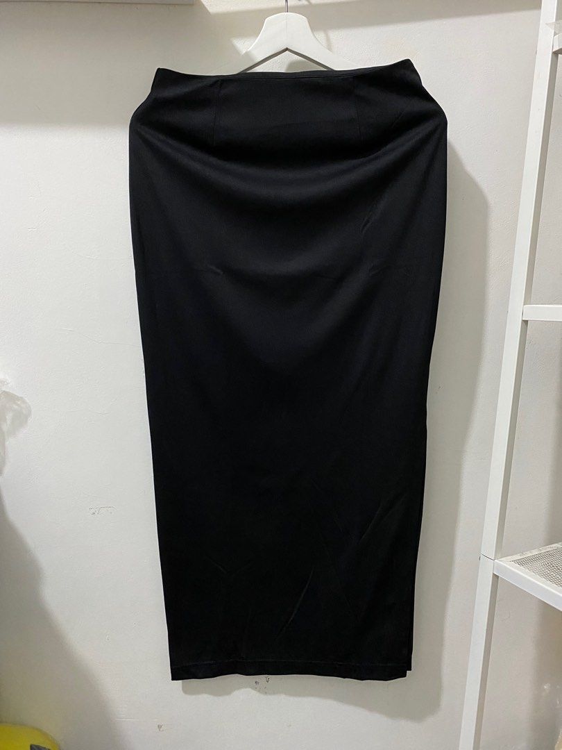 100 dapat 3/rok span hitam belahan high waist / Black Skirt / rok hitam ...