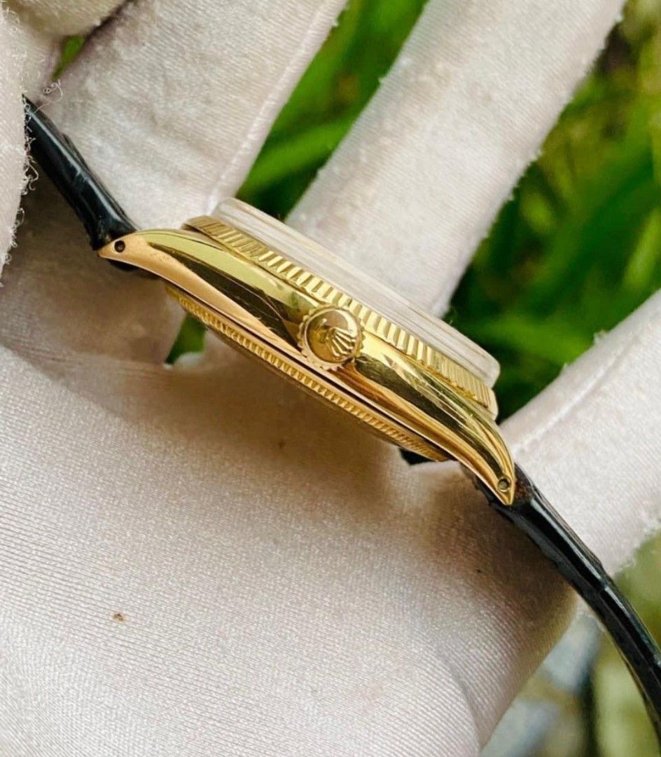 (ROLEX 1005) 34mm OP - 18k solid gold, Luxury, Watches on Carousell