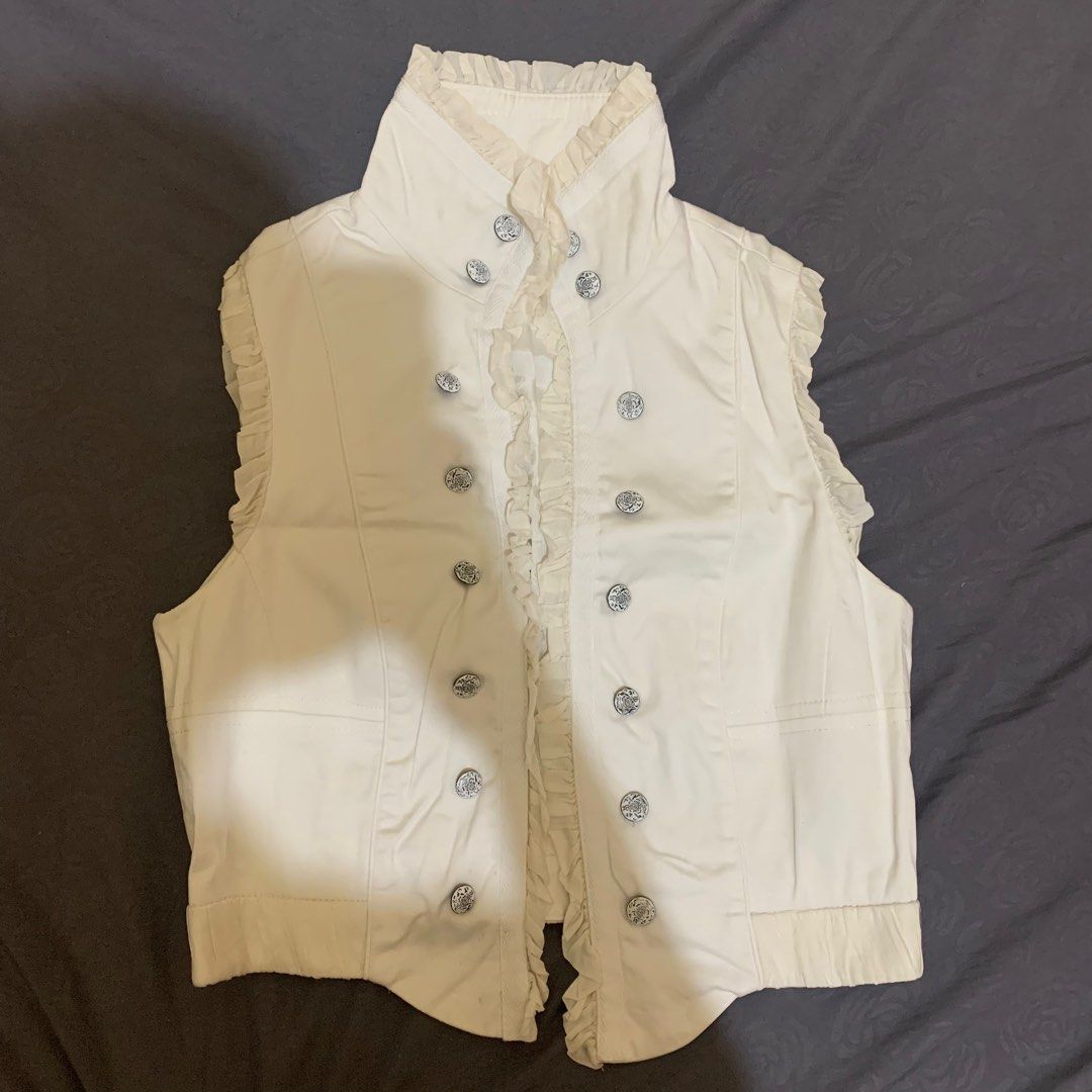 Rompi Vest Zara White, Fesyen Wanita, Pakaian Wanita, Baju Luaran di ...