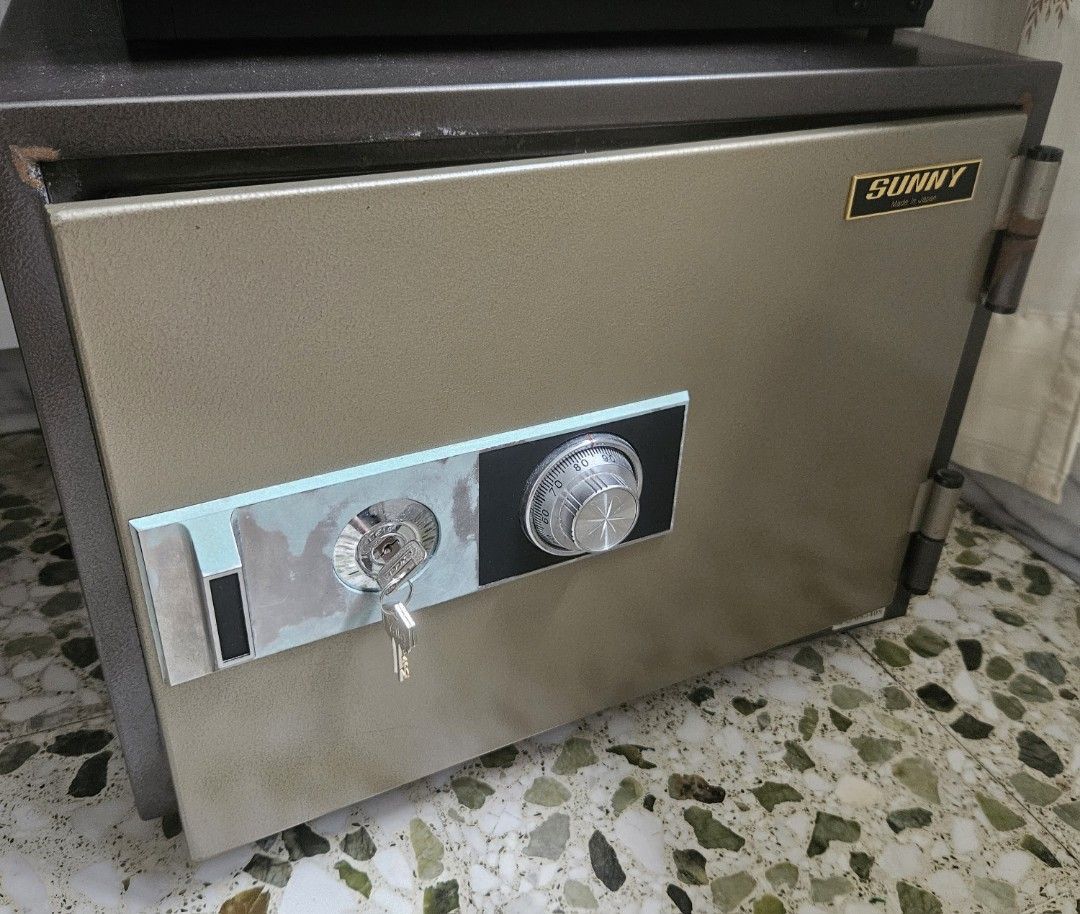 Safe cabinet, manual dial and key, Furniture & Home Living, Security ...