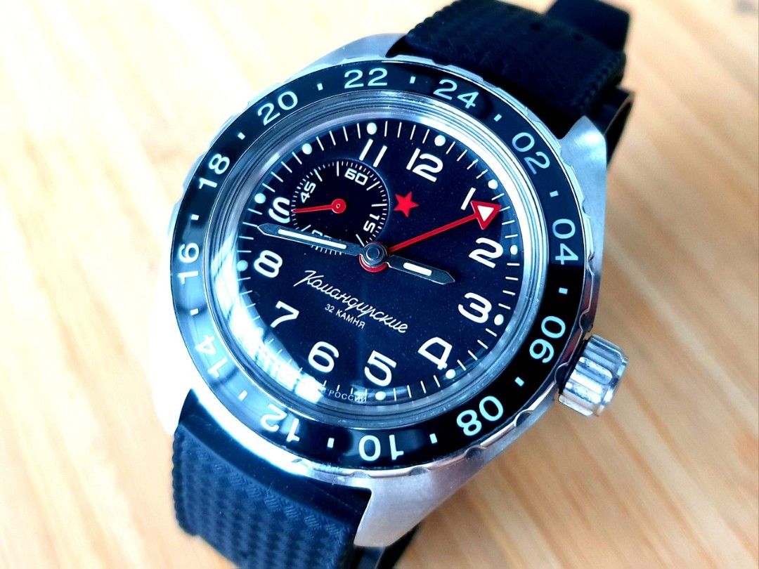 Sale! Vostok Komandirskie Automatic GMT World Time. 24 hour bezel. 2 ...