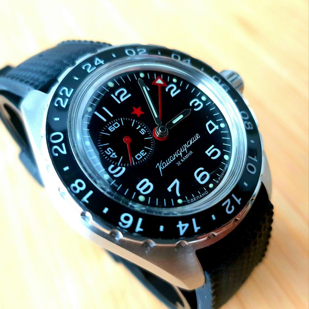 Sale! Vostok Komandirskie Automatic GMT World Time. 24 hour bezel. 2 ...