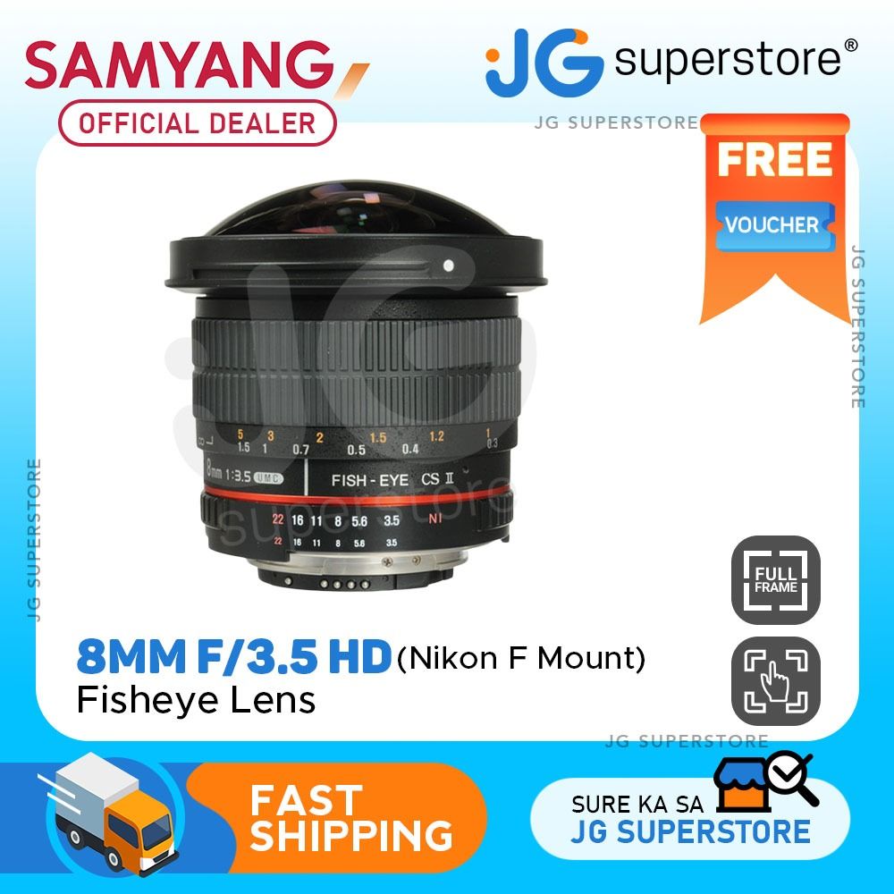 Samyang 8mm f/3.5 HD Fisheye Manual Focus Wide Angle with Focus Confirm ...