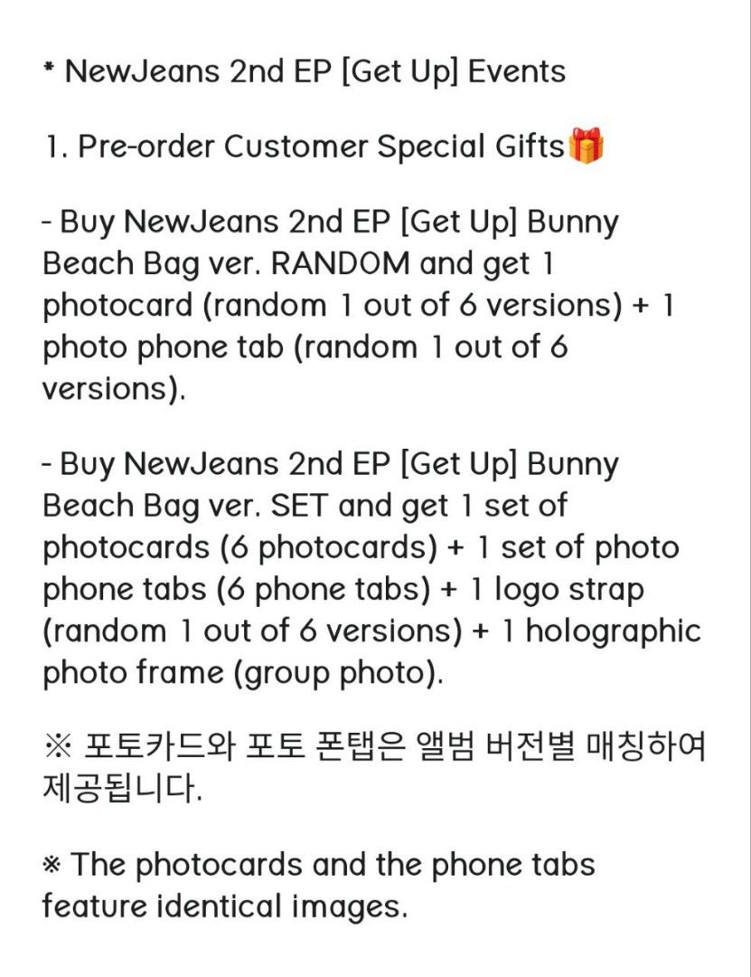 [SG GO] NEW JEANS 2ND EP 'GET UP' ALBUMS WEVERSE DANIELLE HYEIN MINJI HAERIN HANNI, Hobbies ...