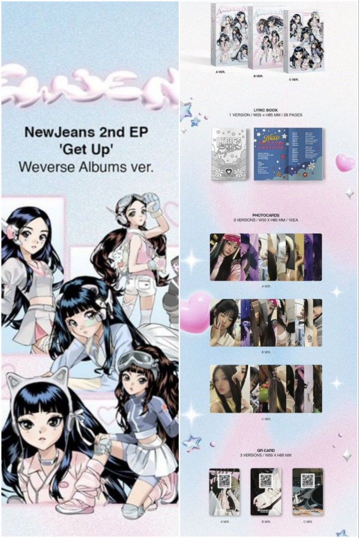 [SG GO] NEW JEANS 2ND EP 'GET UP' ALBUMS WEVERSE DANIELLE HYEIN MINJI HAERIN HANNI, Hobbies ...