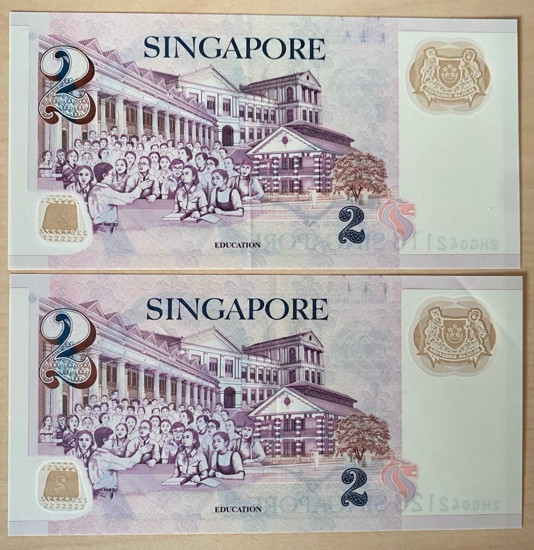 Singapore Portrait Series $2 Banknotes with Ink Smudge Error, Hobbies ...