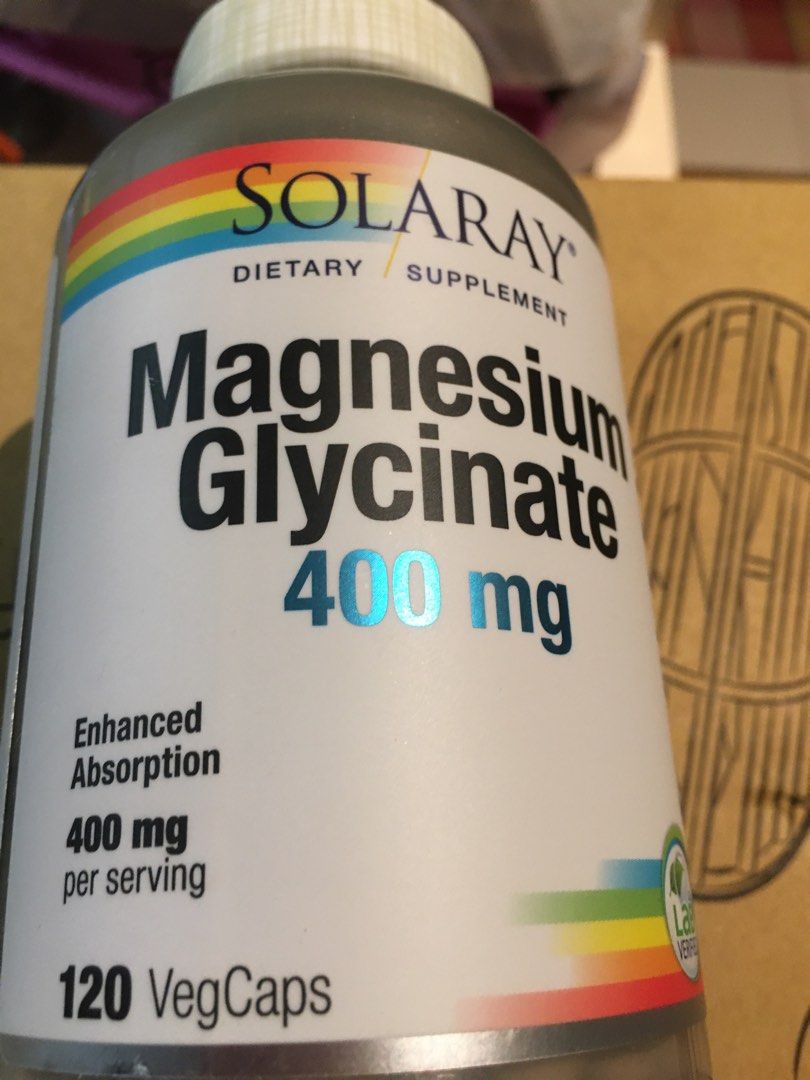Solaray Magnesium Glycinate 400mg, Health & Nutrition, Health ...