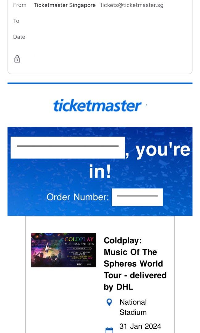 Standing Ticket x2 Coldplay Singapore!!, Tickets & Vouchers, Event ...