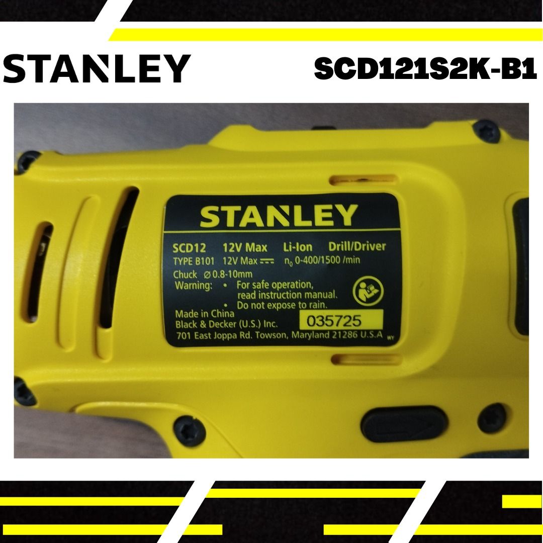 Stanley 12V Cordless Drill Driver Come With 2X 1.5ah Battery & Charger ...