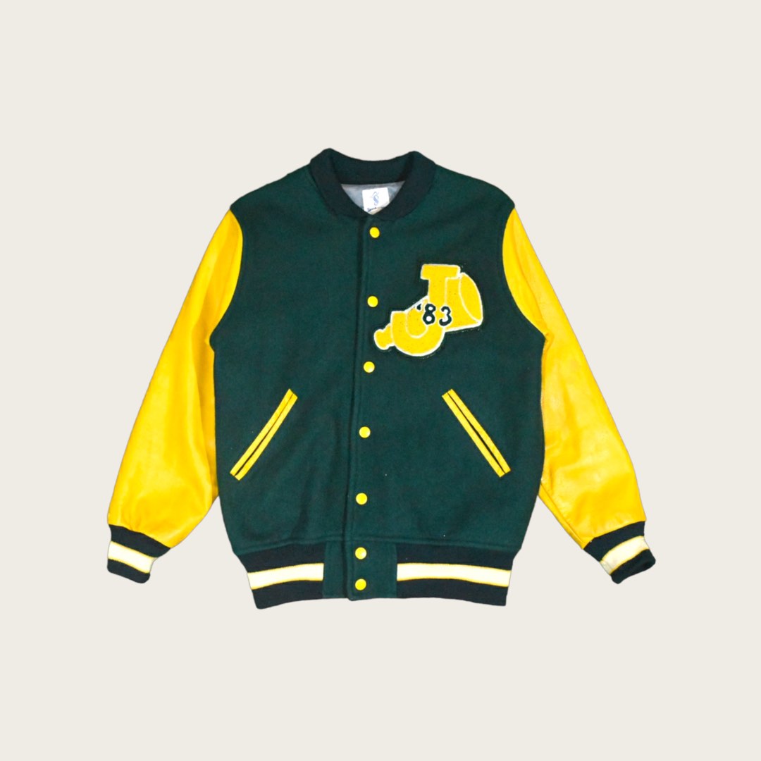 SUNBEAM GREEN/YELLOW VARSITY JACKET on Carousell