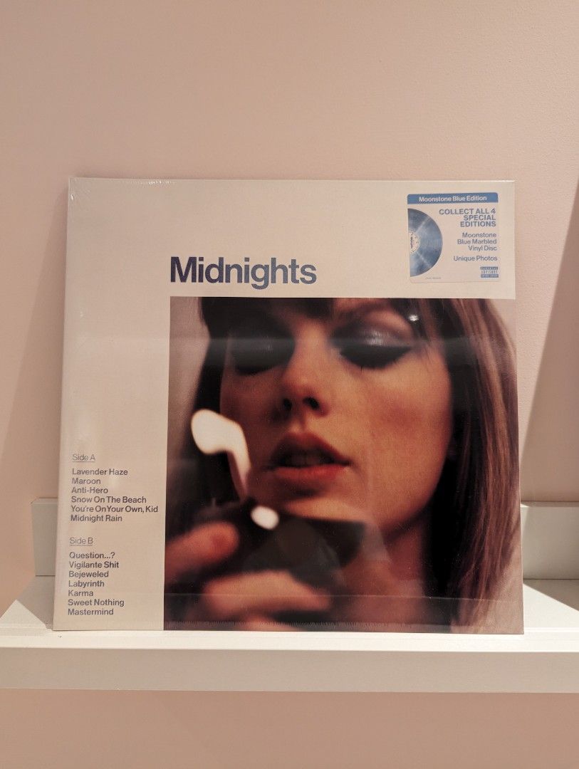 Taylor Swift - Midnights Moonstone Blue Vinyl Record, Hobbies & Toys ...