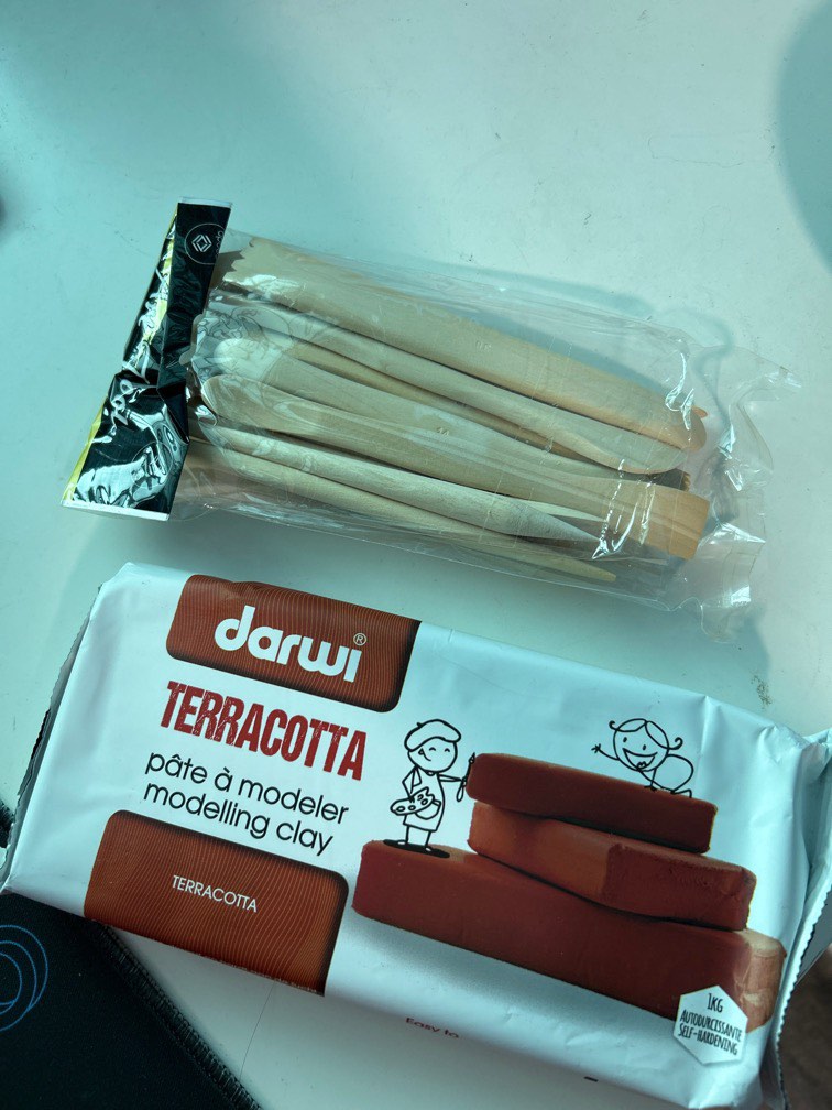 Terracotta Clay + Toolkit, Hobbies & Toys, Stationery & Craft, Craft Supplies & Tools on Carousell