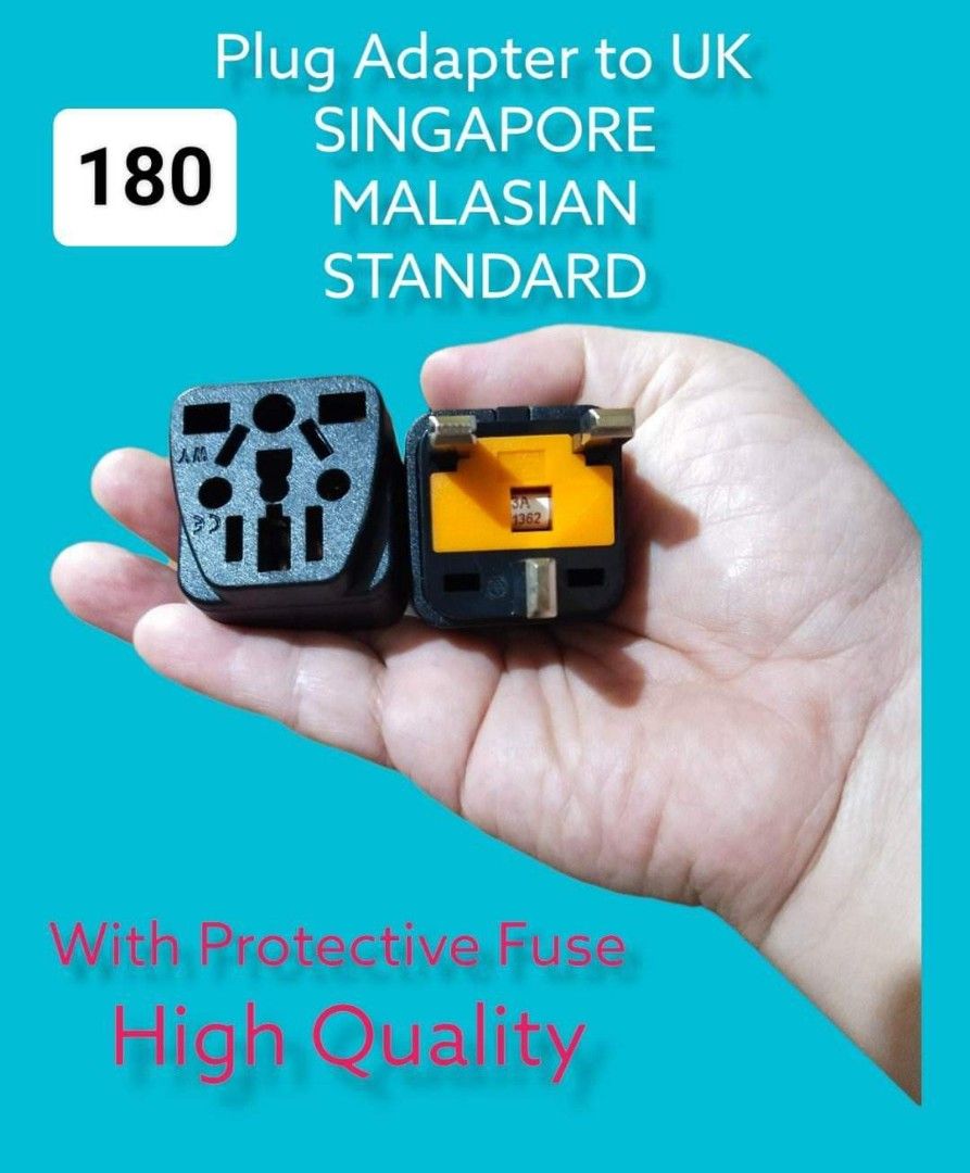 UK SINGAPORE PLUG ADAPTER WITH PROTECTIVE FUSE, TV & Home Appliances ...