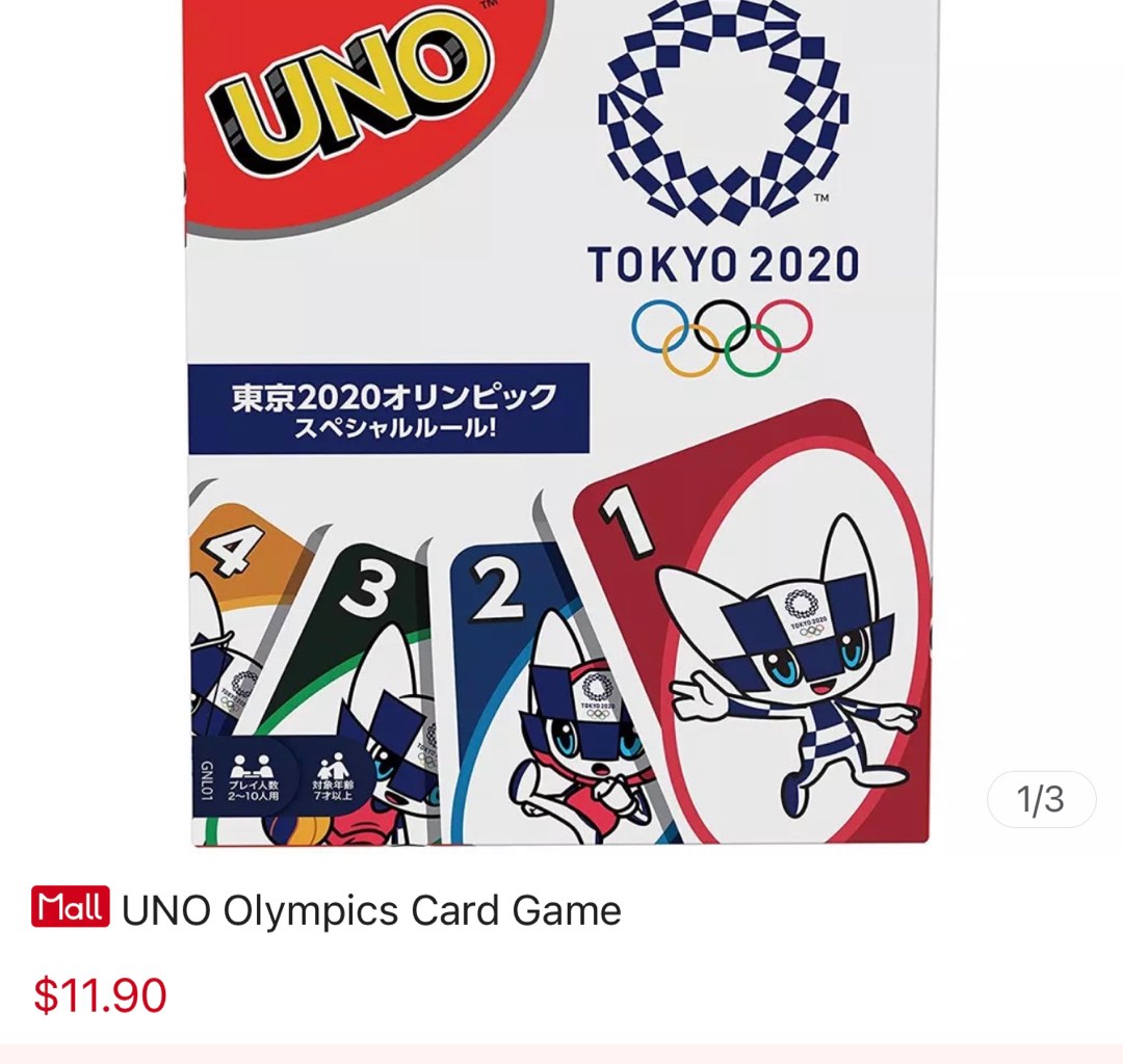 Uno Tokyo 2020 Version, Hobbies & Toys, Toys & Games on Carousell