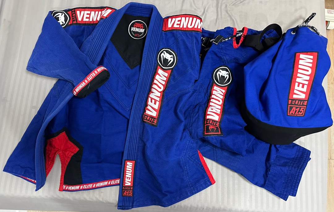 Venum Elite 2.0 BJJ Gi / Jiu Jitsi Gi size A1.5 Blue, Men's Fashion ...
