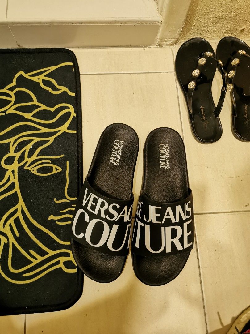 Versace jeans couture slides, Men's Fashion, Footwear, Flipflops and ...