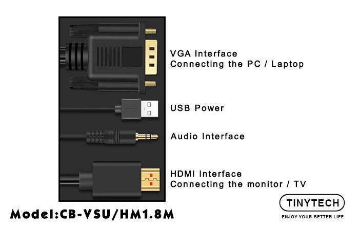 VGA WITH AUDIO + USB POWER TO HDMI 1.8 METER ( CB-VSU/HM1.8M ...