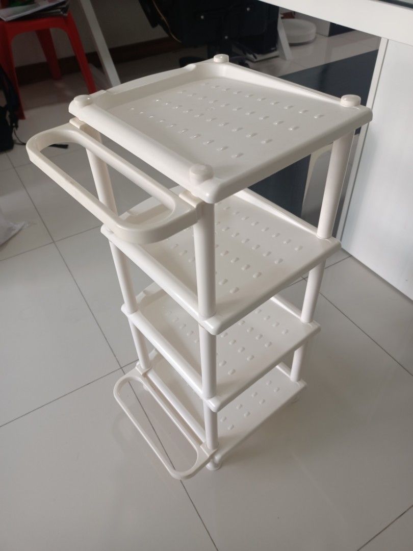 White 4 Tier Standalone Shoe Rack, Furniture & Home Living, Furniture ...