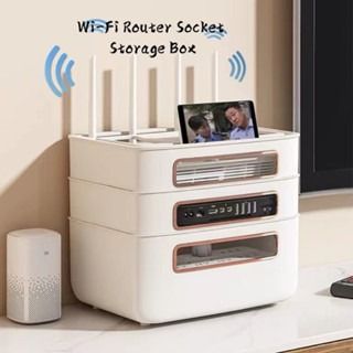 Wifi Router Organizer TV Console Storage Box Shelf Socket Desk Table ...