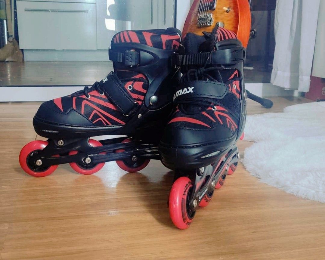Winmax Inline Skates Rollerblades COMBO SET (Red), Sports Equipment ...