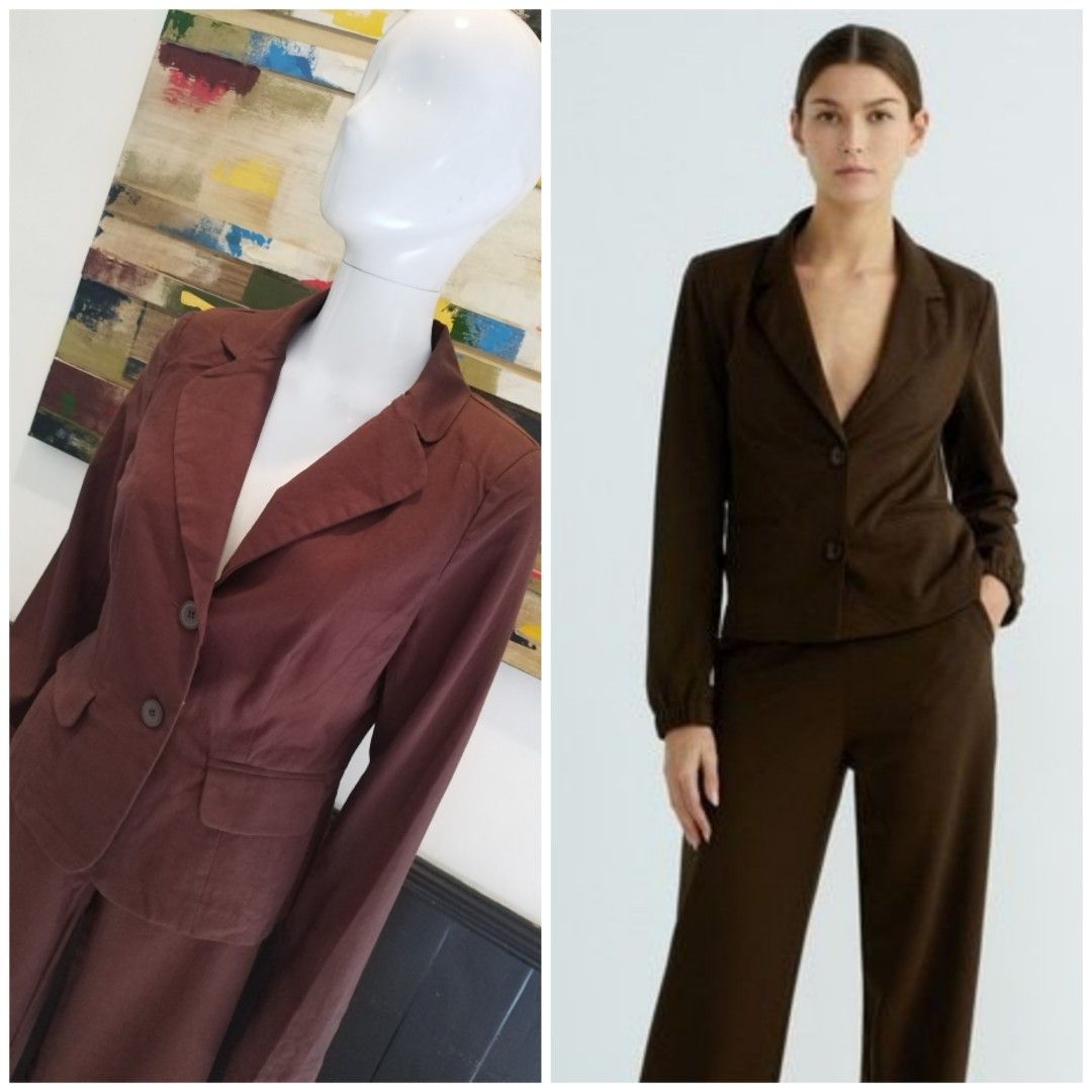 Women Imported Coordinates Set Bkazer suit and button, Women's Fashion ...