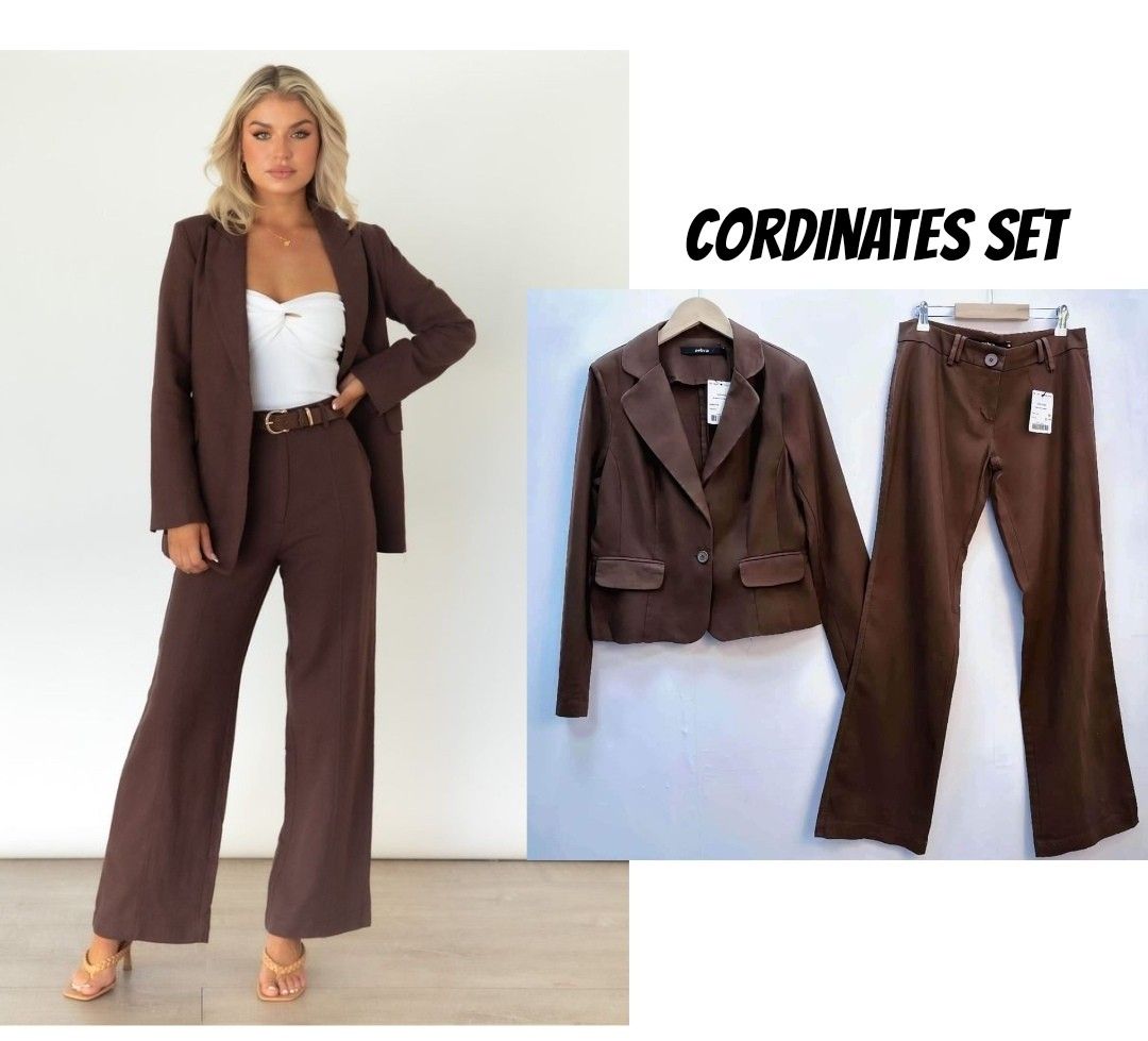 Women Imported Coordinates Set Bkazer suit and button, Women's Fashion ...