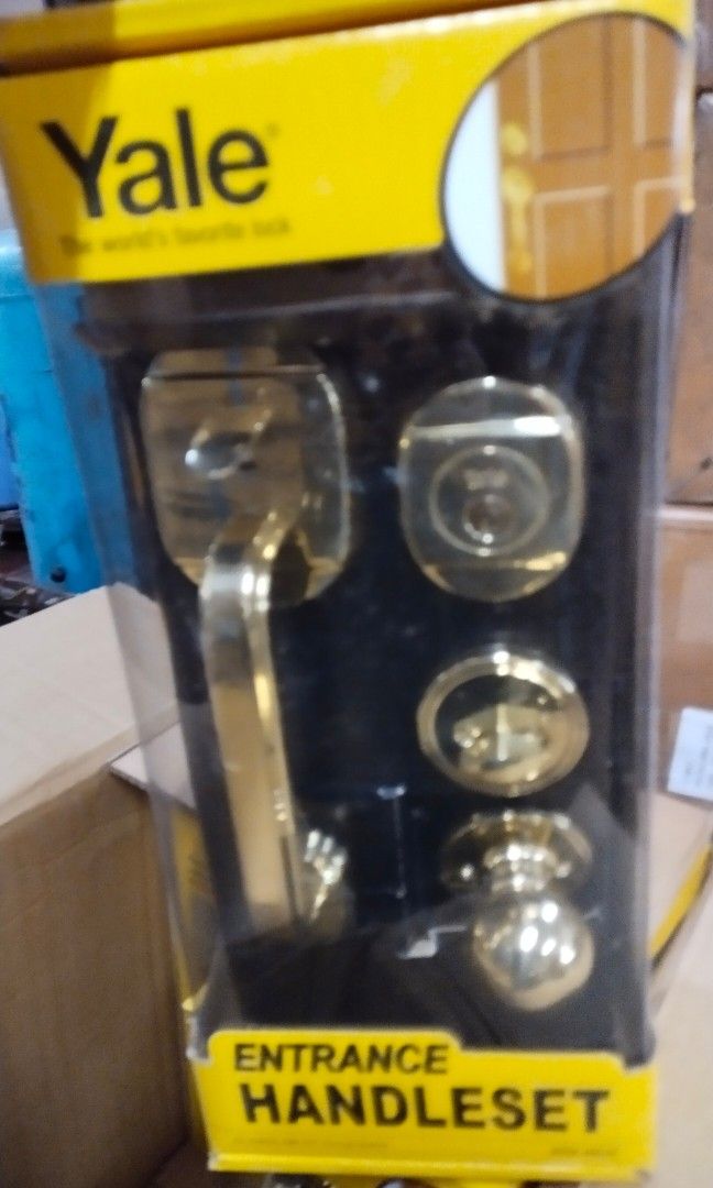 Yale main entrance handle set SA/CA5057 US3 gold one side handle one ...