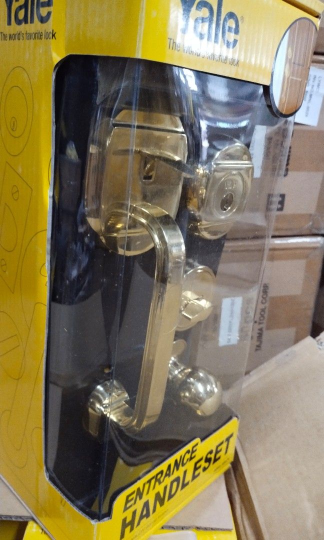 Yale main entrance handle set SA/CA5057 US3 gold one side handle one ...