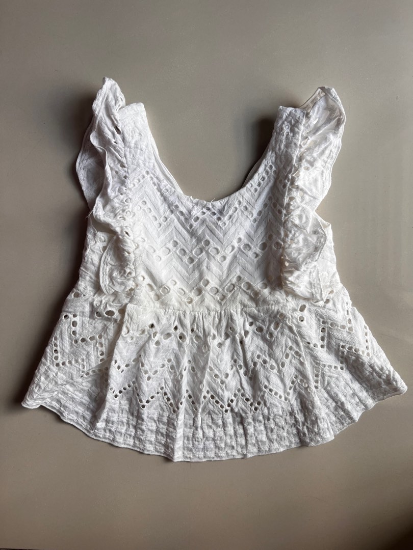 Zara white butterfly top on Carousell