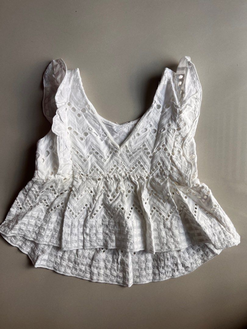 Zara white butterfly top on Carousell