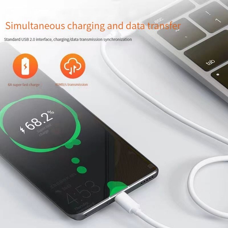 1M 6A Super Fast Charging Data Cable for smartphones Compatible with ...