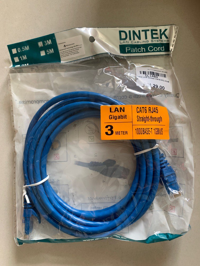 3 meter Lan Cable, Computers & Tech, Parts & Accessories, Cables ...