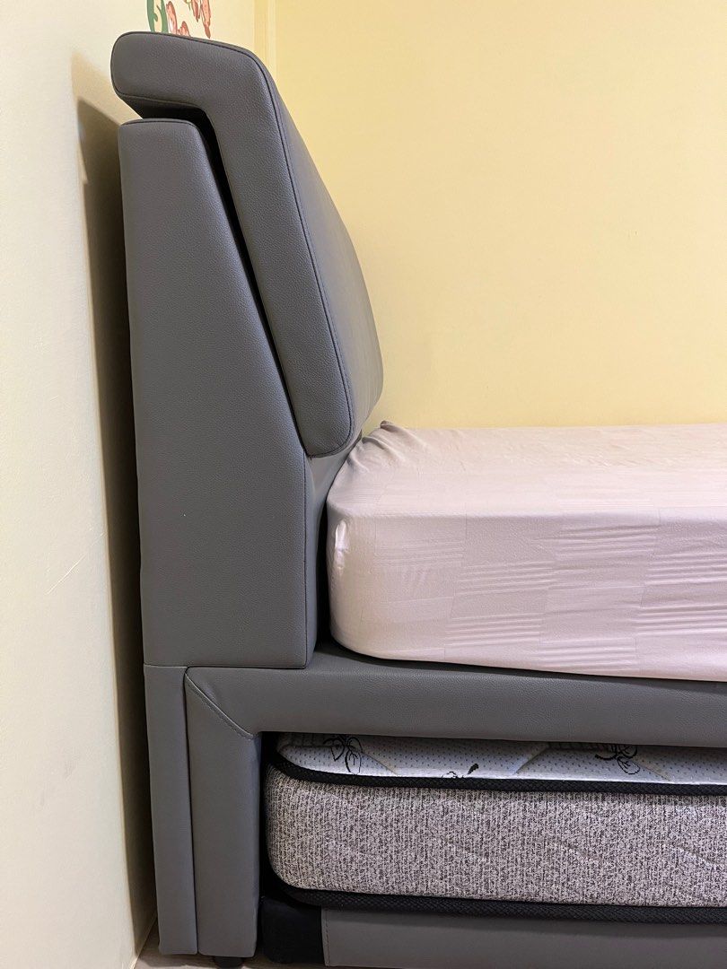 3-in-1 Single Folding Pull Out Bed Frame with Mattress included ...