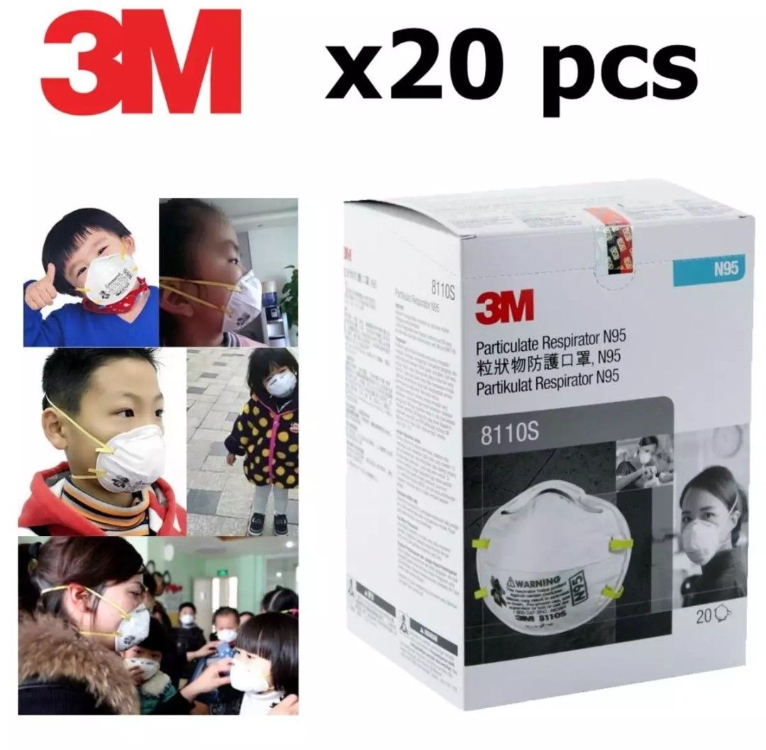 3M 8110S N95 box of 20pcs, Health & Nutrition, Face Masks & Face ...