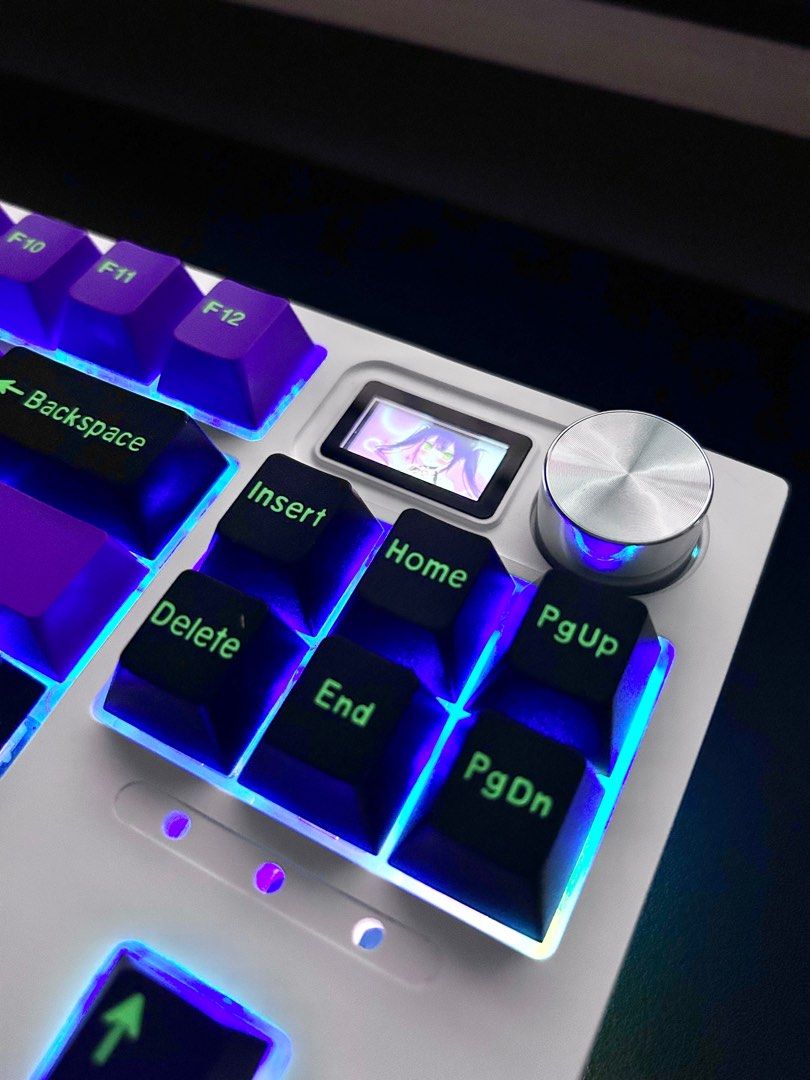 87% TKL custom mechanical keyboard (Mecha keycaps) - LED screen + Knob ...