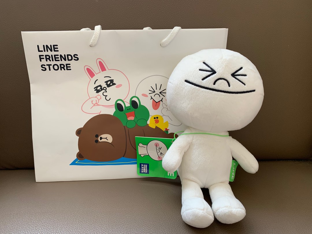 全新 25cm高 Line 公仔 + Line Friends Store 紙袋, 手提電話, 對講機 - Carousell