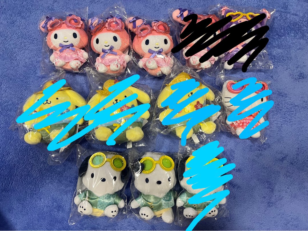 全新 現貨 日版 Sanrio Night Pool 一番賞 Kuromi 水怪 小麥粉 XO PC Figure Hello Kitty ...