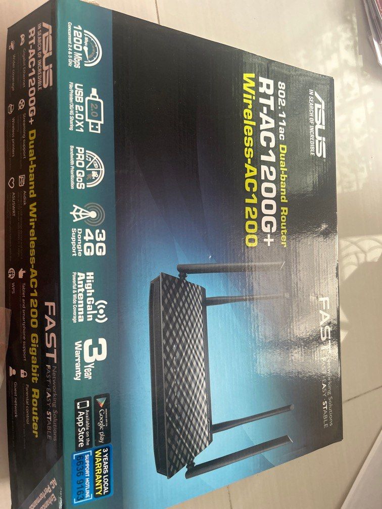 Asus 802.11ac dual-band router RT-AC1200G+ wireless-AC1200, Computers ...