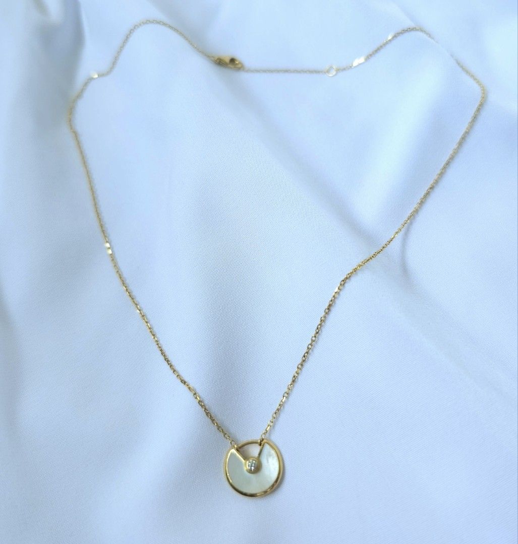 Authentic CARTIER Amulette Mother of Pearl Diamond Necklace on Carousell